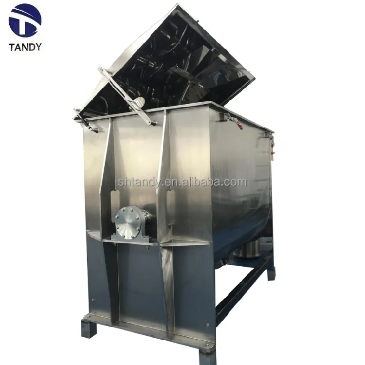 U Type Hopper Chicken Powder Agitation Double Screw Ribbon Mixer ...