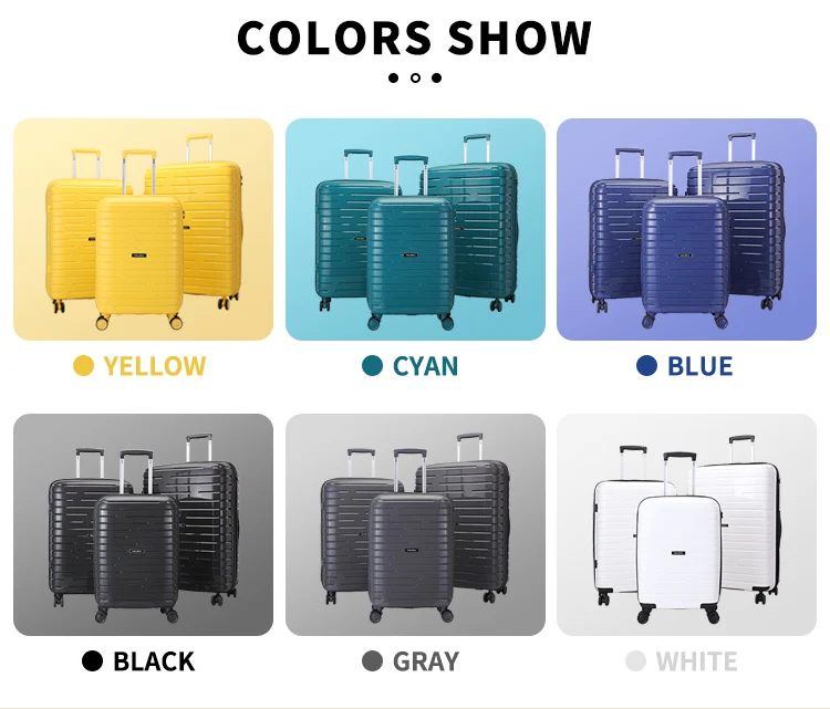 Omaska Custom Cheap Pp Luggage Set 20 24 28 Inch Polypropylene Suitcase ...