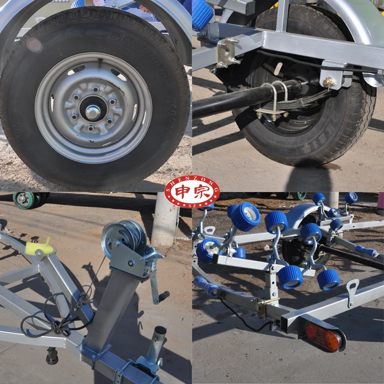 2 Ton RIB Boat Trailer with Roller Hand Winch - Durable & Efficient
