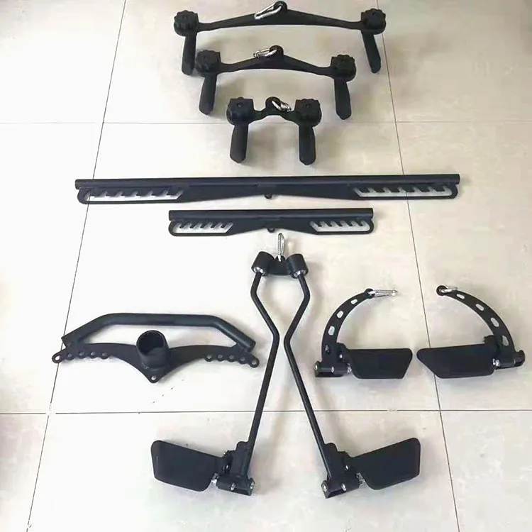 Pull Down Tricep Lat Pull Down Bars Set Adjustable Handle Gym Mag Grip ...
