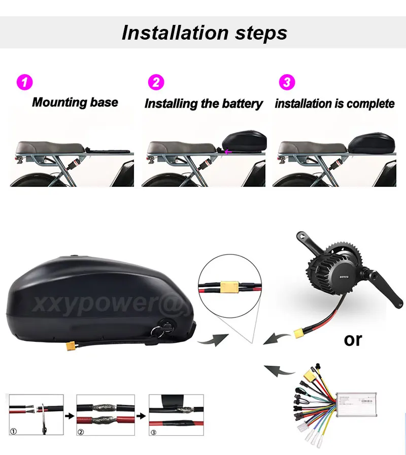 21700 Fuel Tank Ebike Battery - 48V 20ah to 35ah Capacity