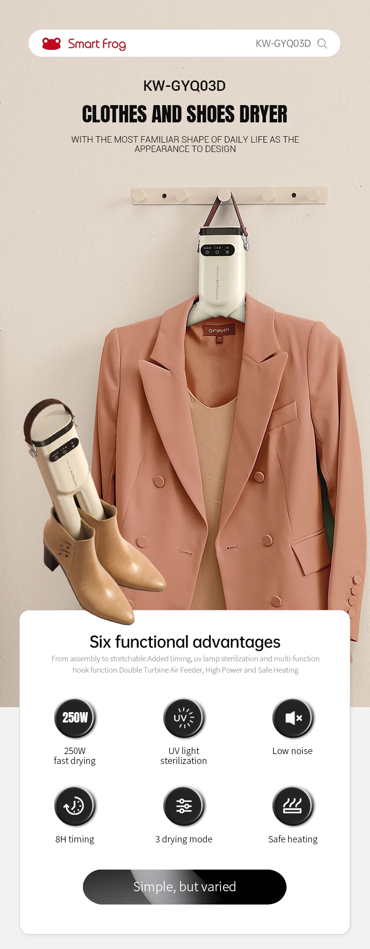 Smart Frog Portable Clothing Dryer Electric Clothes Drying Rack ...