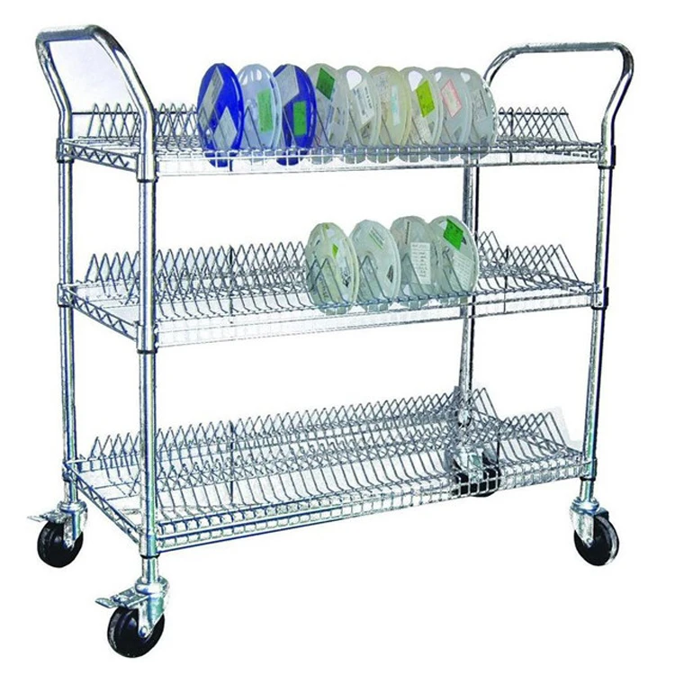 Smt Esd Trolley Smd Material Pcb Reel Storage Shelving Rack Trolley ...