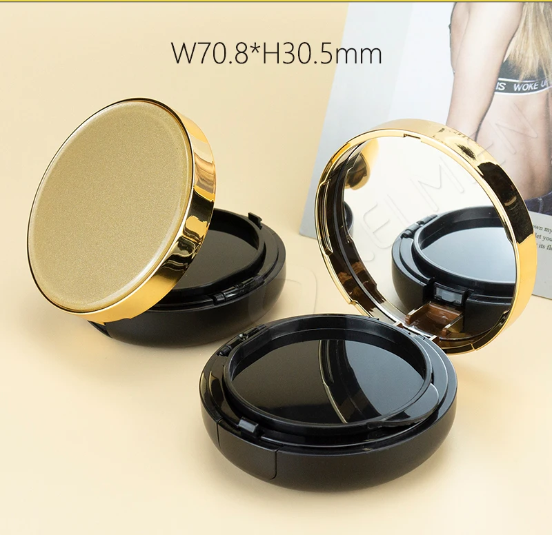 Oem Empty Air Cushion Powder Compact Case With Mirror Round Shape ...