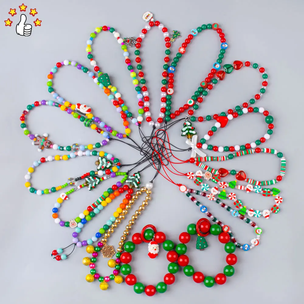Christmas Gifts Popular Colorful Phone Chain Acrylic Beaded Universal ...