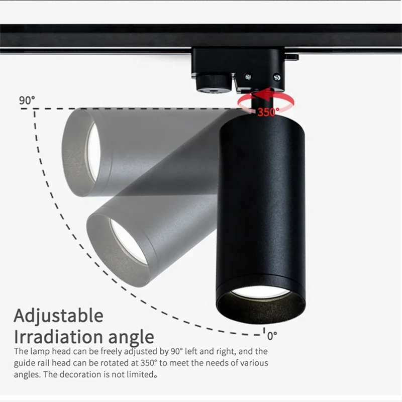 2 Wire-Connected Adjustable Track Spot Light GU10 LED 3W/6W/7W 360 ...