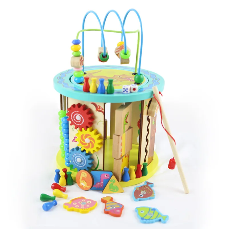 Multi-play Wooden 8 Sides Treasure Box Geometry Shapes Rotating Gear ...