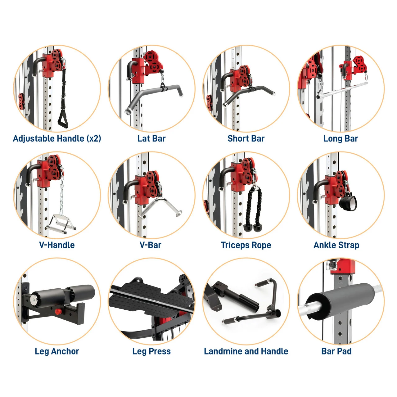 Commercial Use Multi Functional Trainer Smith Machine/ Cable Crossover ...