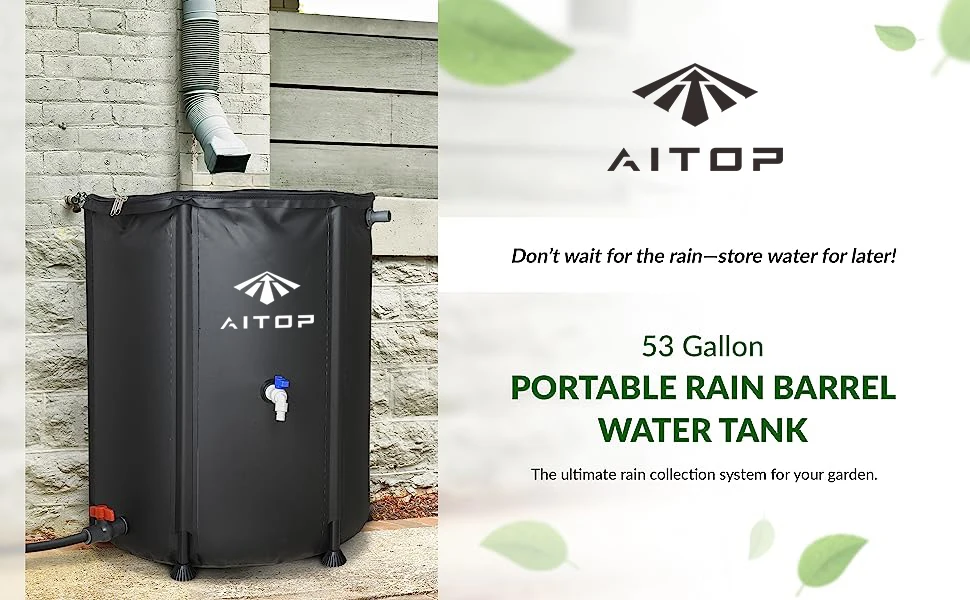 Collapsible Rain Barrel Rainwater Collection System Garden PVC Water ...