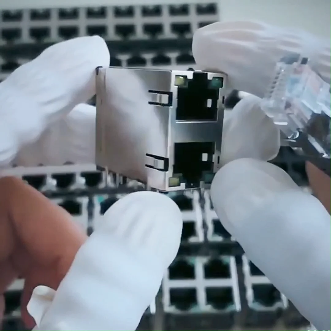 E5j88-b4l3f2-l Electronics Modular Jack Pcb Ethernet 2x1 Port Rj45 ...