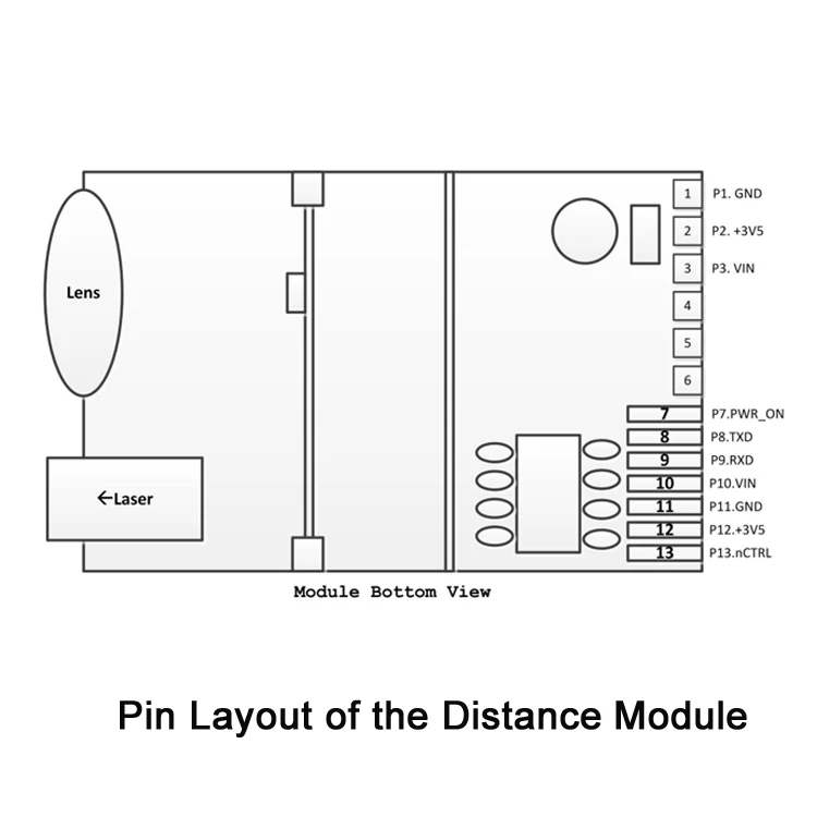 40m RS232 Output Range Finder Laser Measuring Distance Sensor