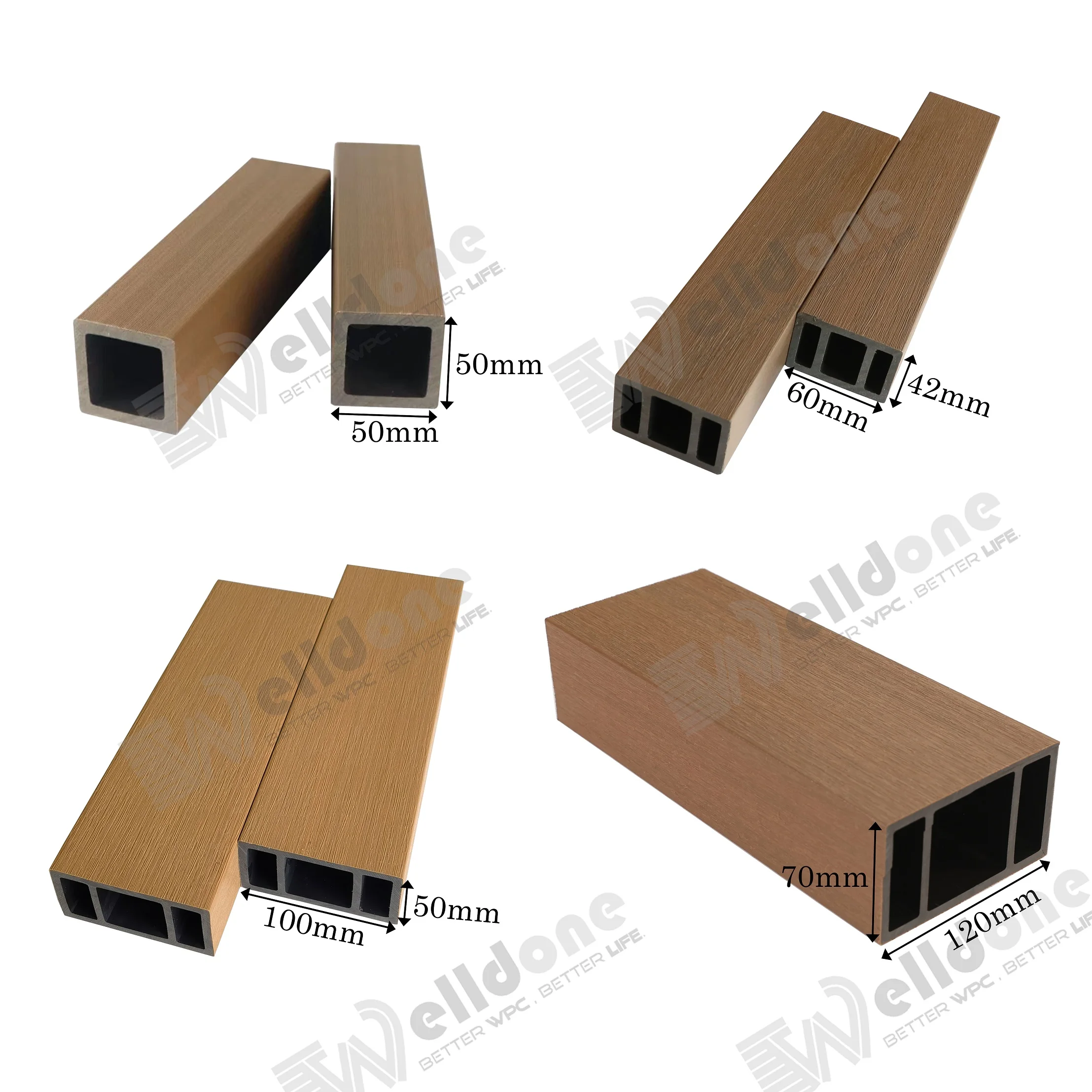 WPC Gazebo Beam WPC Timber Beam WPC Square Hollow Section (SHS ...