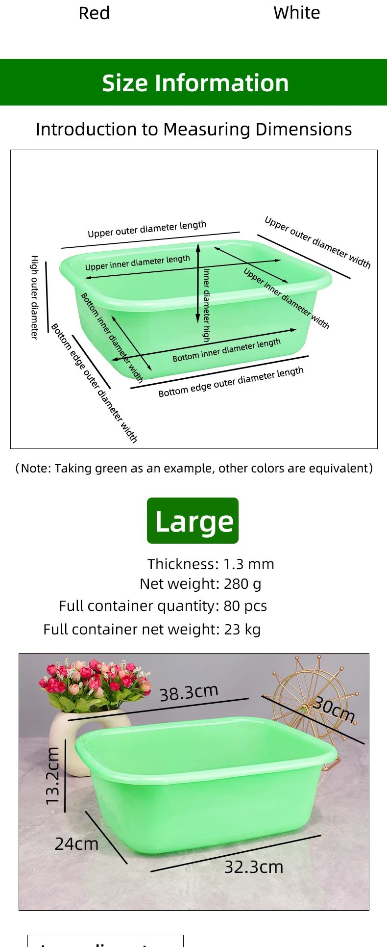 Square Colored Plastic Basin Kitchen Fruit And Vegetable Cleaning Basin ...
