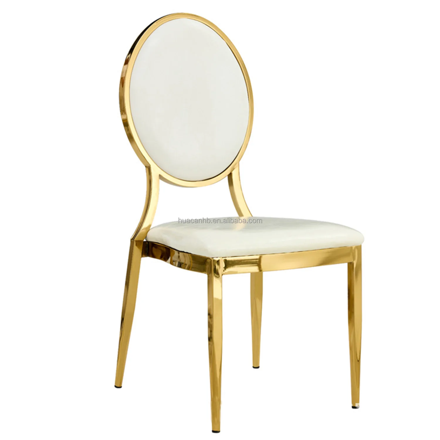 Hollow Oval Back Gold Leg Chairs, Upholstered Seat Padded Hole Back ...