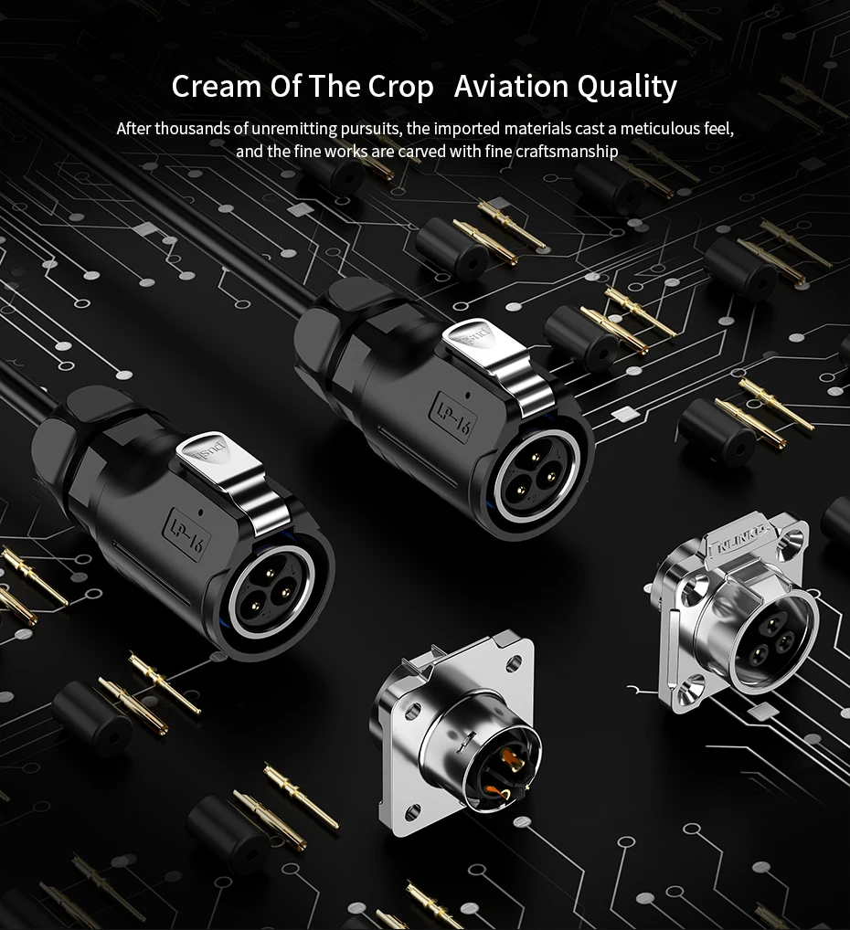 Cnlinko M16 Circular Automotive 400v Electrical Panel Mount 2 Pin Power ...