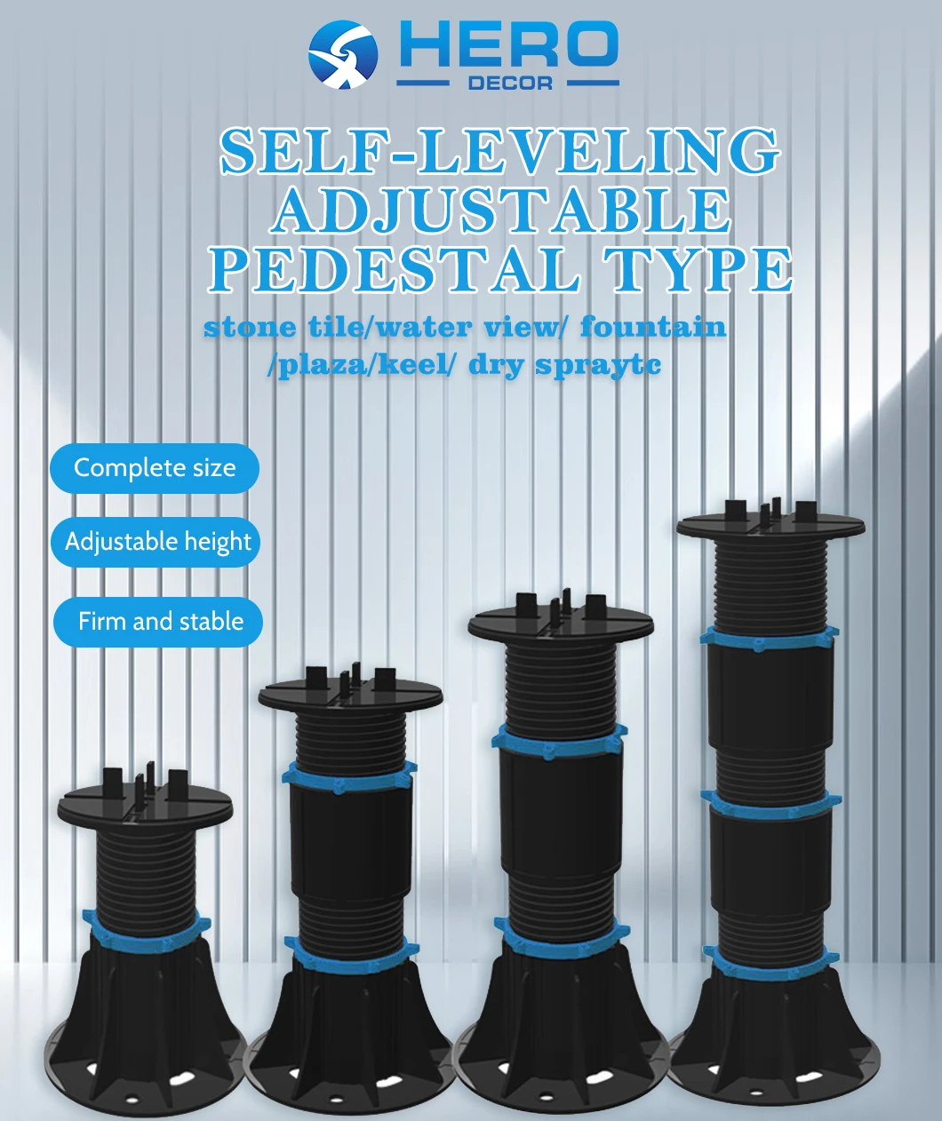 Adjustable Height Plastic Pedestal Pvc Tile Ceramic Adjustable Supports ...