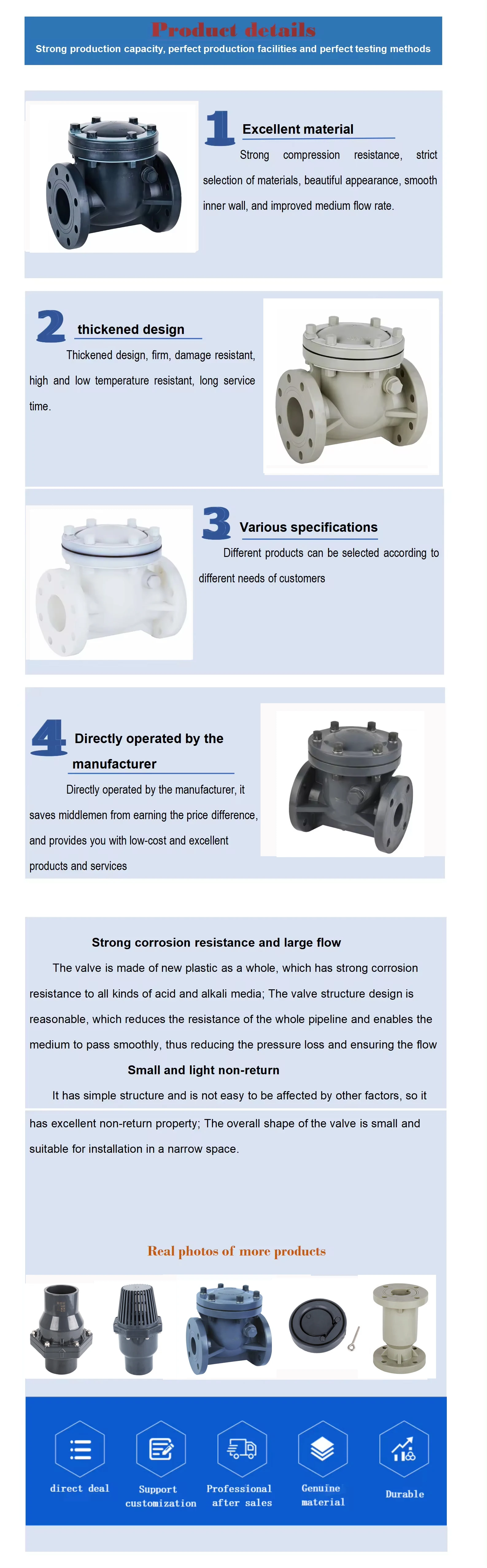 Flange Type Plastic Check Valves PVDF PPH UPVC Warfer/Swing Check Valve ...