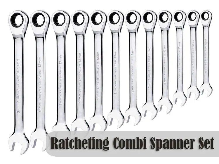 8-17mm Flexible Hand Tool Ratcheting Combination Spanner Set - Buy ...