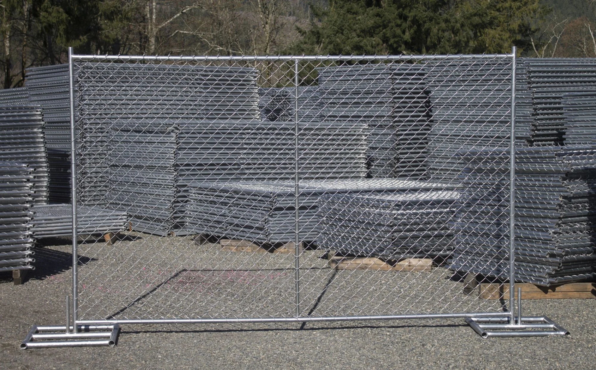 Temporary Chain Link Fence Panel 6 Ft X 12 Ft With 2-3/8" X 12.5 Gauge ...