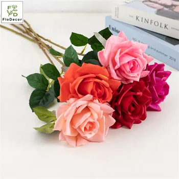 High End Ins Artificial Silk Rose Flower Real Touch Silk Latex Coated ...