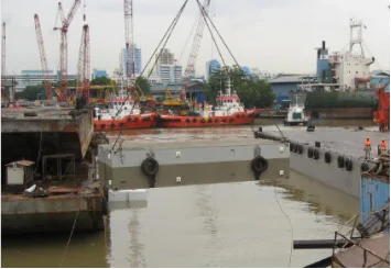 Floating Pontoon Barges Platform Suitable For Container Transportation ...