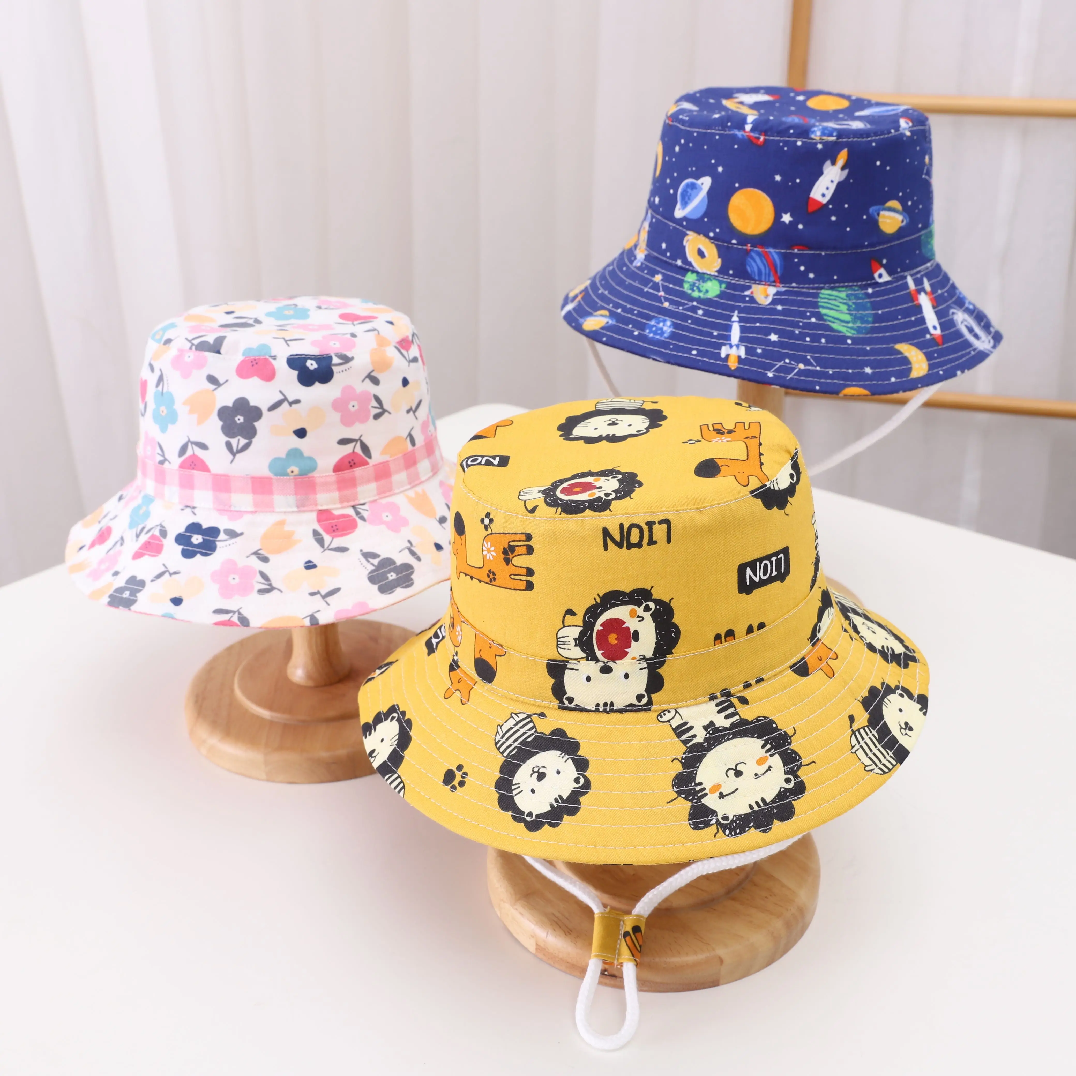 Unisex Cute Baby Bucket Hat High Quality Casual Design Wide Brim Cotton ...