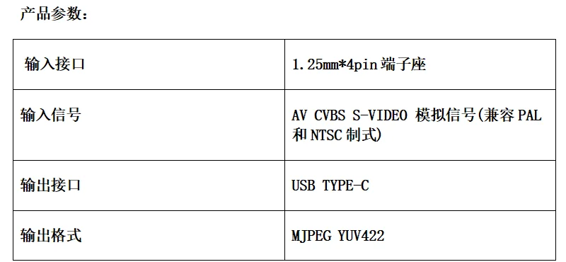 Analog AV signal to digital USB camera module CVBS to TYPE-C board UVC ...