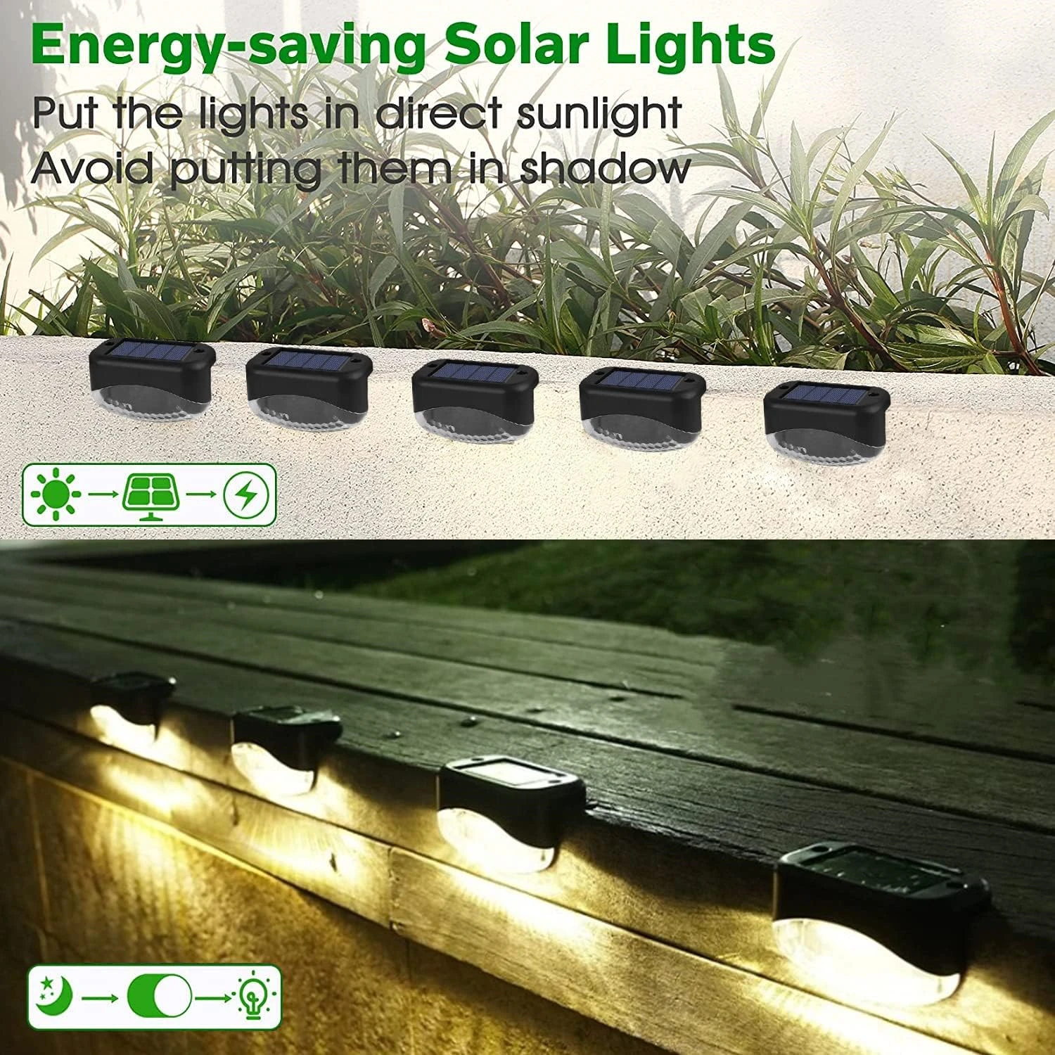 Led Garden Wall Lamp Solar Deck Lights Outdoor Solar Step Lights Led ...