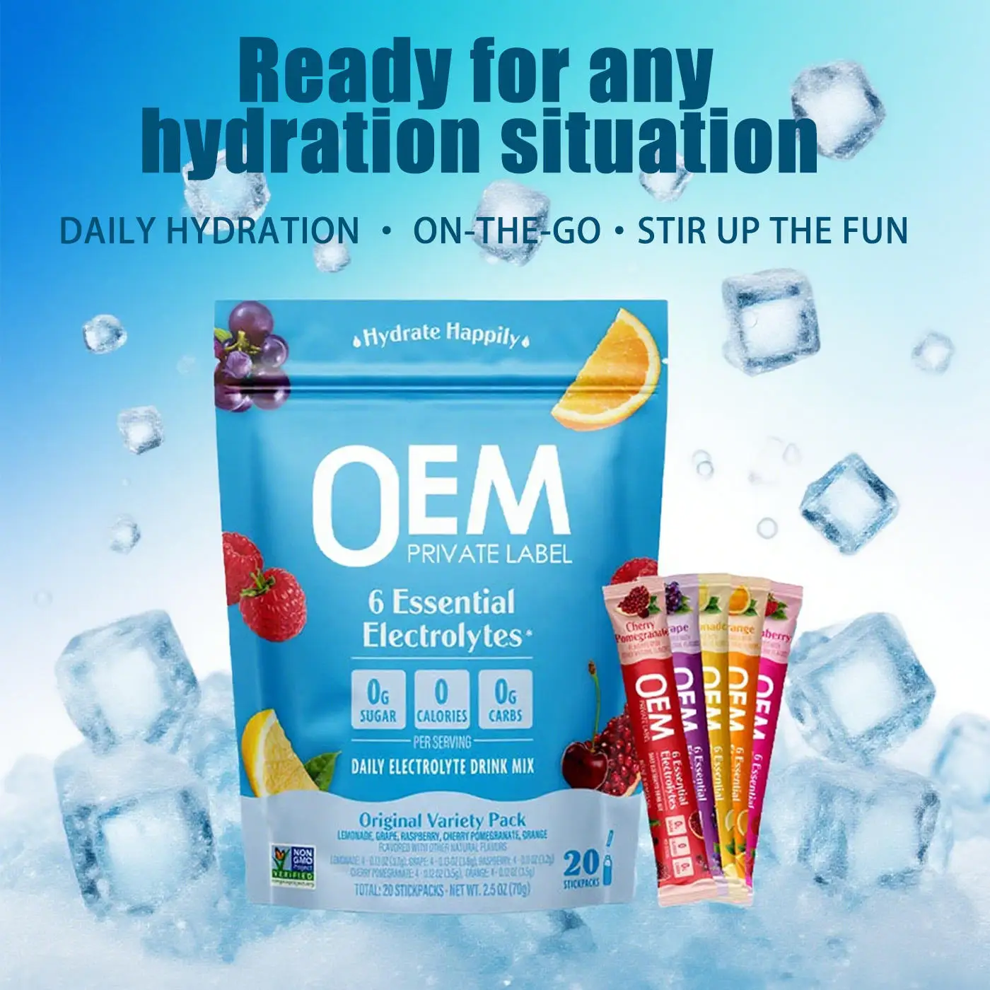 OEM ODM Private Label Daily Electrolytes Drink Mix 6 Essential ...