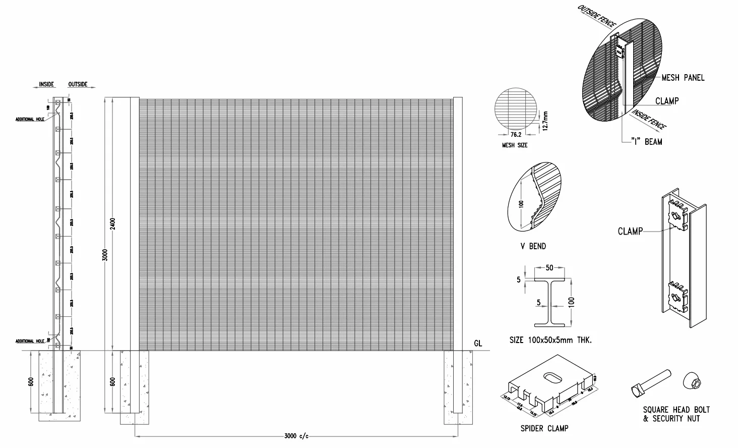 High Security Clear View Fence - Anti-Climb Mesh Solution