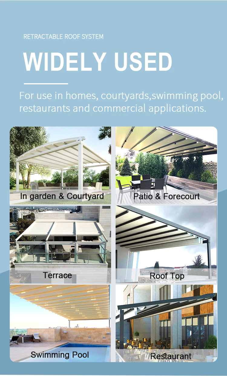 Customized Electric PVC Folding Pergola with Retractable Roof