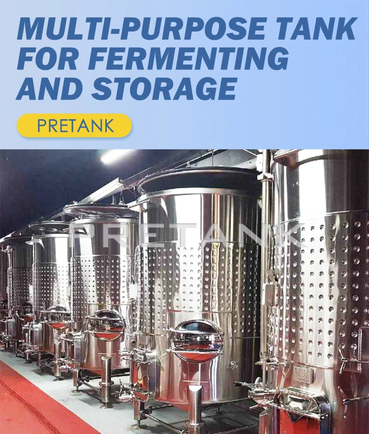 Heavy-duty Stainless Steel 500l Dimple Jacket Wine Fermenter Floating ...