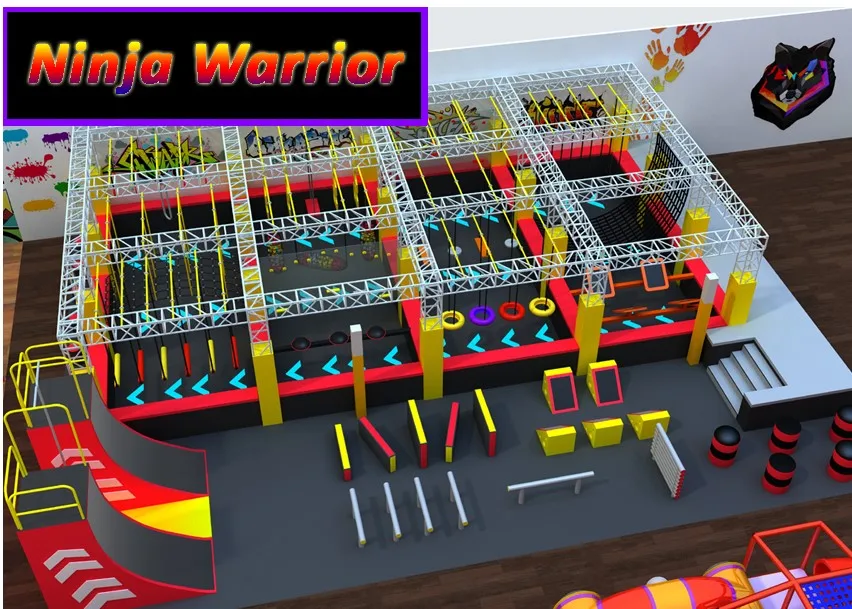 Indoor Kids Ninja Warrior Obstacle Course Inflatable Soft Play Area ...