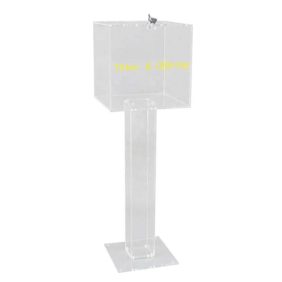 Custom Eco-Friendly & Recyclable Acrylic Standing Donation Box with ...