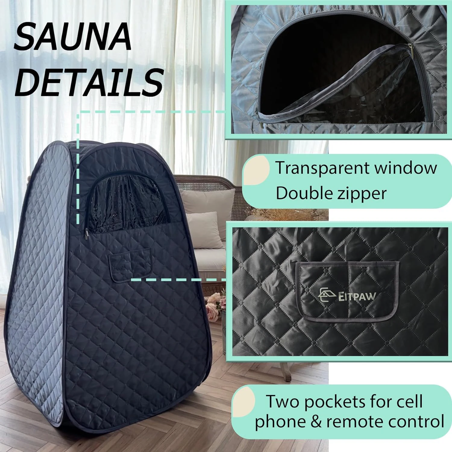 Tiny Sauna Stool Bench Portable Sauna Stove and Sauna Steam Wet Steam ...