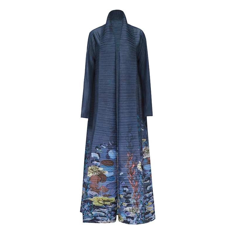 2024 Latest Abaya Designs Miyake Pleated Print Abaya Dubai Modest Dress ...