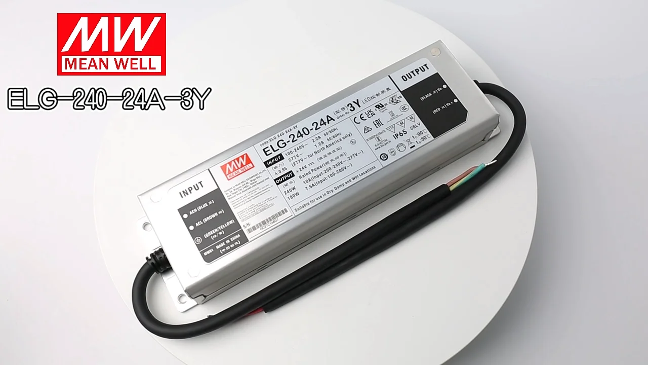 Meanwell Elg-240-48a-3y 24v 36v 42v 48v 54v 240w Ip67 Led Driver Power ...