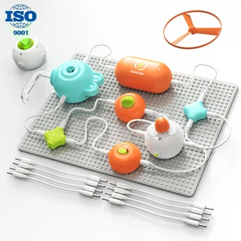 Children Electric Circuit Blocks Board Diy Assemble Science Physics Set ...