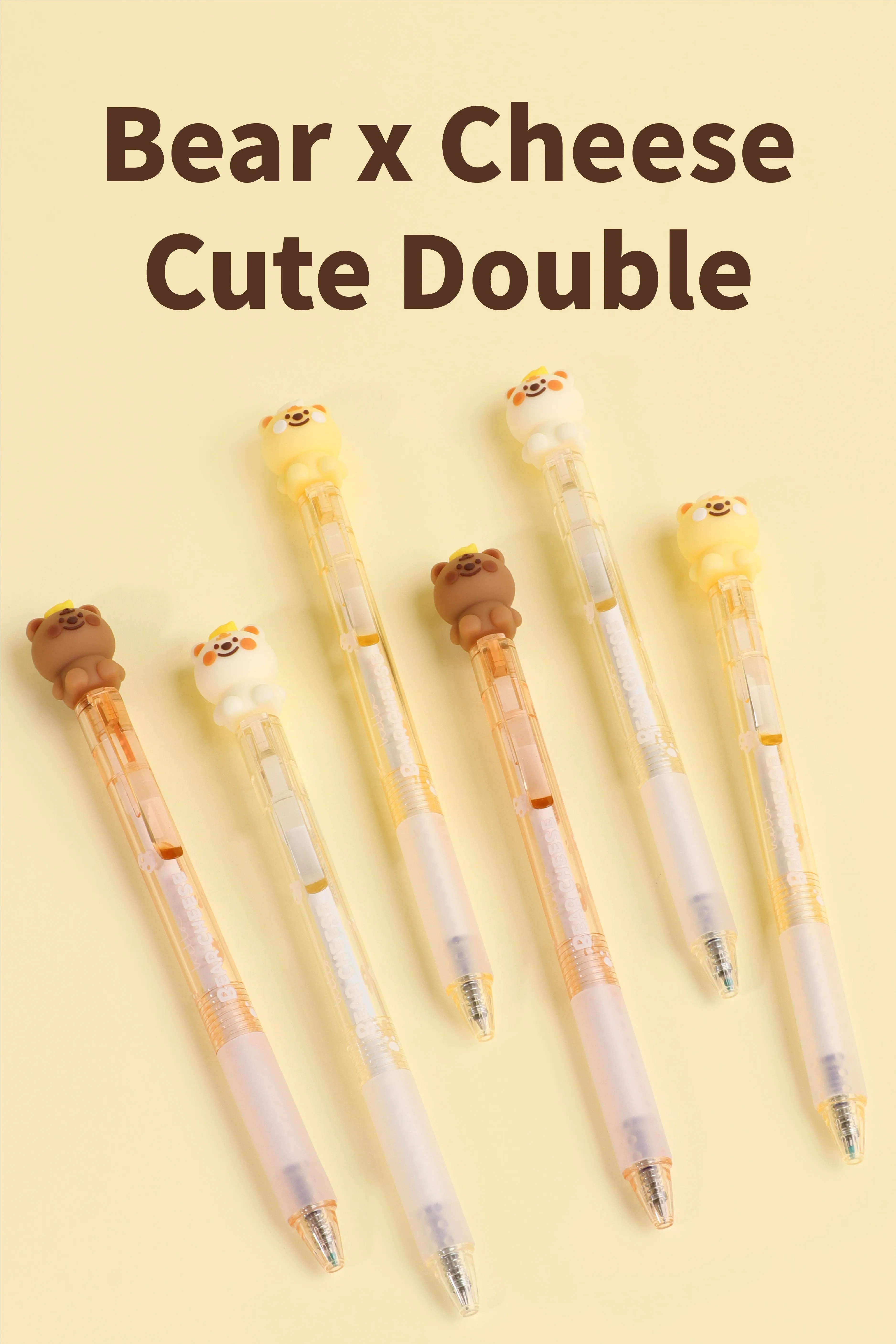 Cute Bear Cheese Erasable Pen - 0.5mm Gel Ink Kawaii