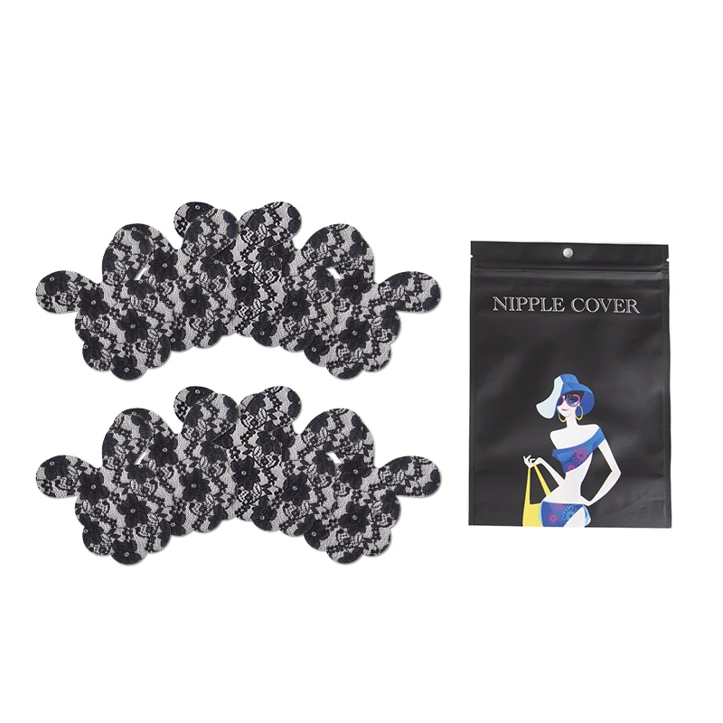 Thin Black Lace Sexy Nipple Covers Disposable Opaque Nipple Cover for ...