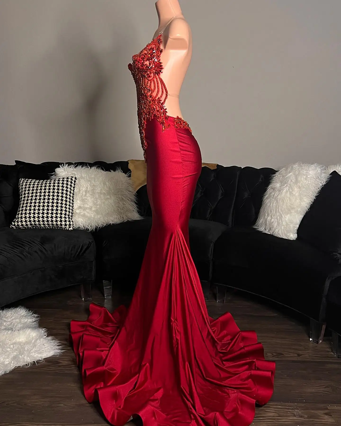 Ocstrade Hand Made Rhinestone Black Prom Party Dresses 2023 Ball Gown ...