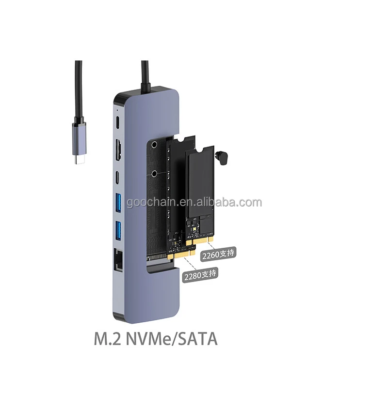 Type C Docking Station Supports SATA Nvme Protocol M.2 Hard Disk ...