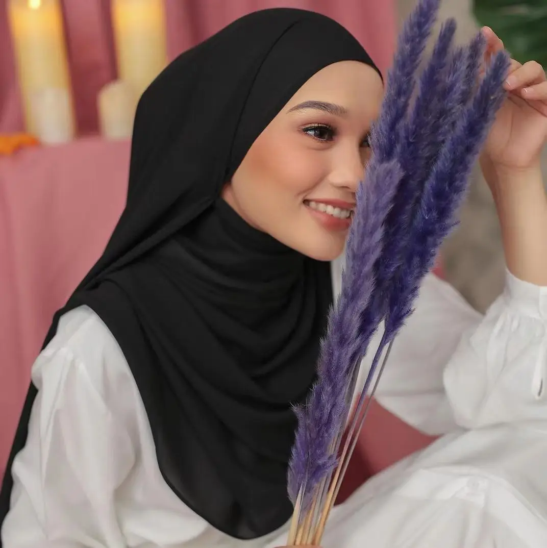 High Quality Islamic Malaysia Chiffon Shawls Plain Headband Muslim ...
