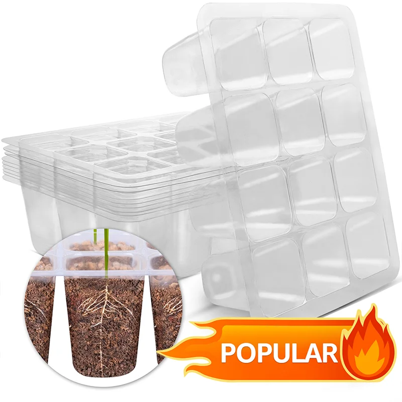 Transparent Plastic Plant Propagator Seed Trays 6 Cells 12 Cells ...