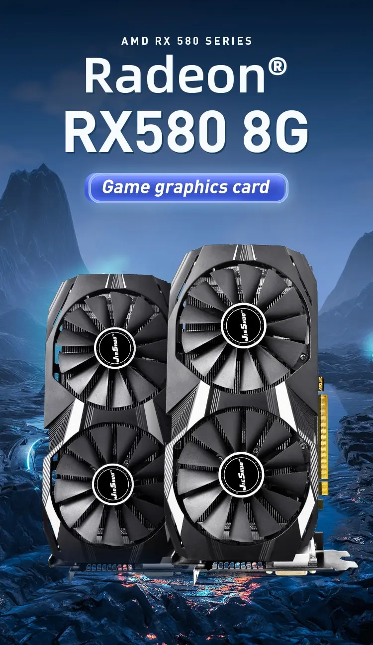 AMD RX580 8G Gaming Computer Graphics Card - 1660 Rx580