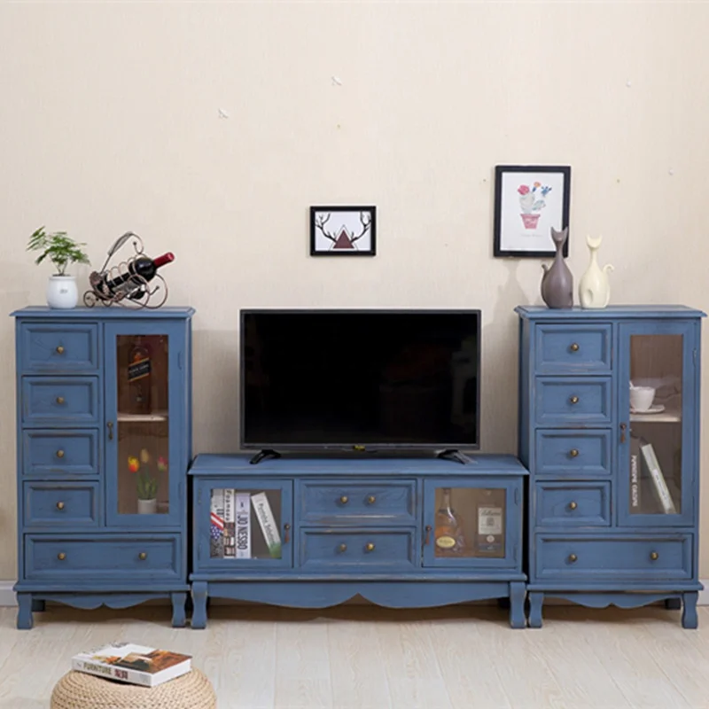 2022 Retro Style Tv Stand Solid Wood Tv Table Bedroom Furniture Carton ...