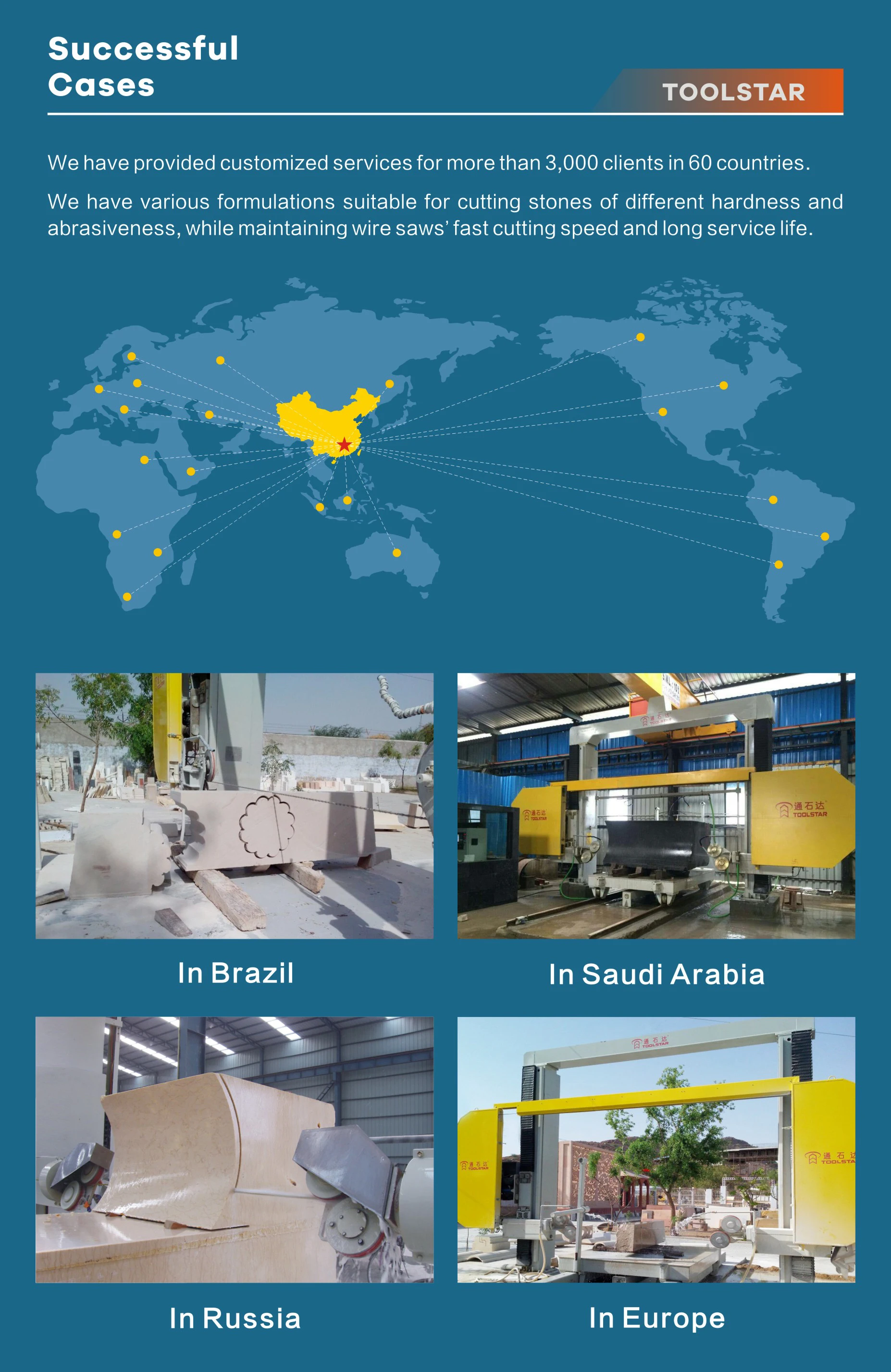 Toolstar CNC Diamond Wire Rope Saw Machine for Granite Marble Shaping