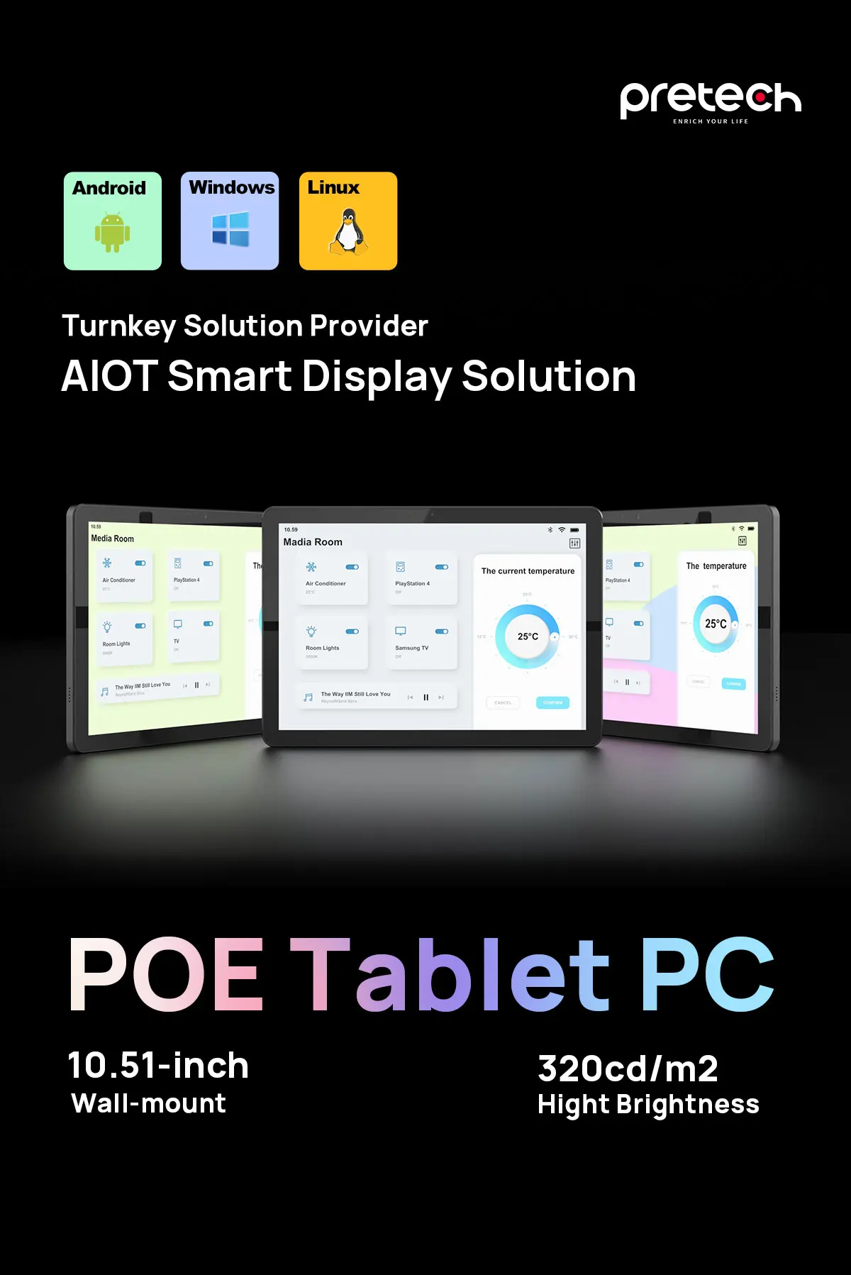 Wall Mount 10 Inch Android Touch Panel Rk3566 Wifi Hd-mi Zigbee Rs485 ...