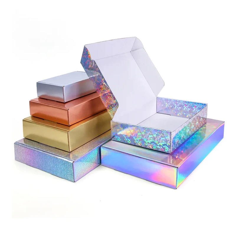 Holographic & Iridescent Foil Shiny Paper Box,Custom Logo Printed ...