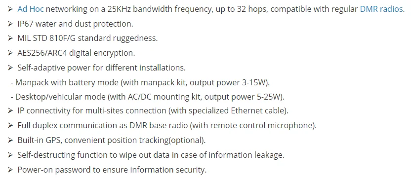 DMR Ad Hoc Manpack Repeater BF-TR925R(MC-N) Full duplex communication ...
